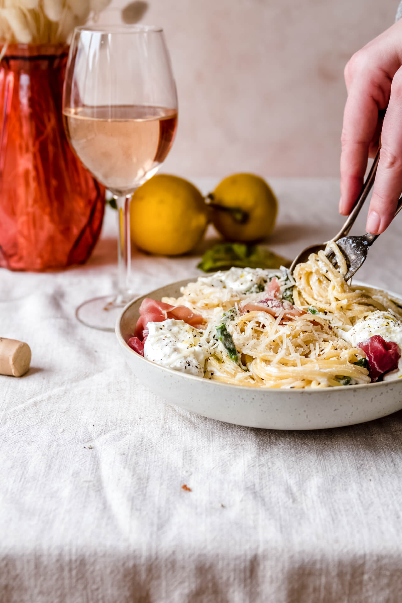 Spaghetti met asperge, parmaham en burrata - Food From ClaudNine