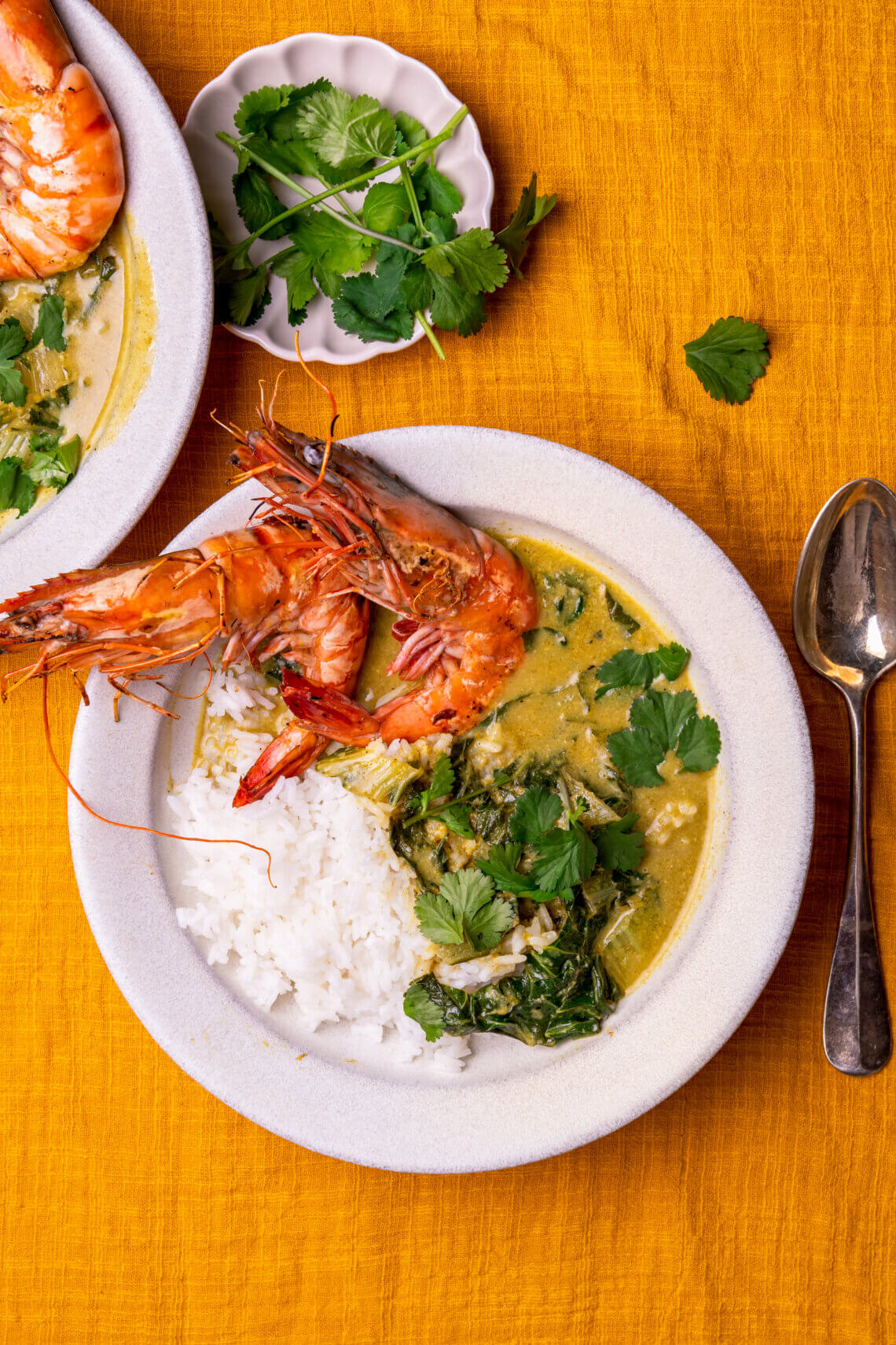 Groene curry met gamba's en rijst - Food From ClaudNine